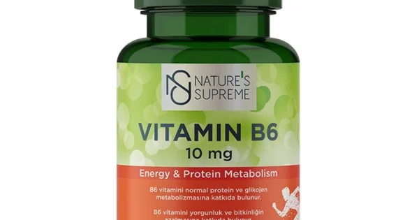 Nature's Supreme Vitamin B6 10 mg 100 Capsules - turkorganics
